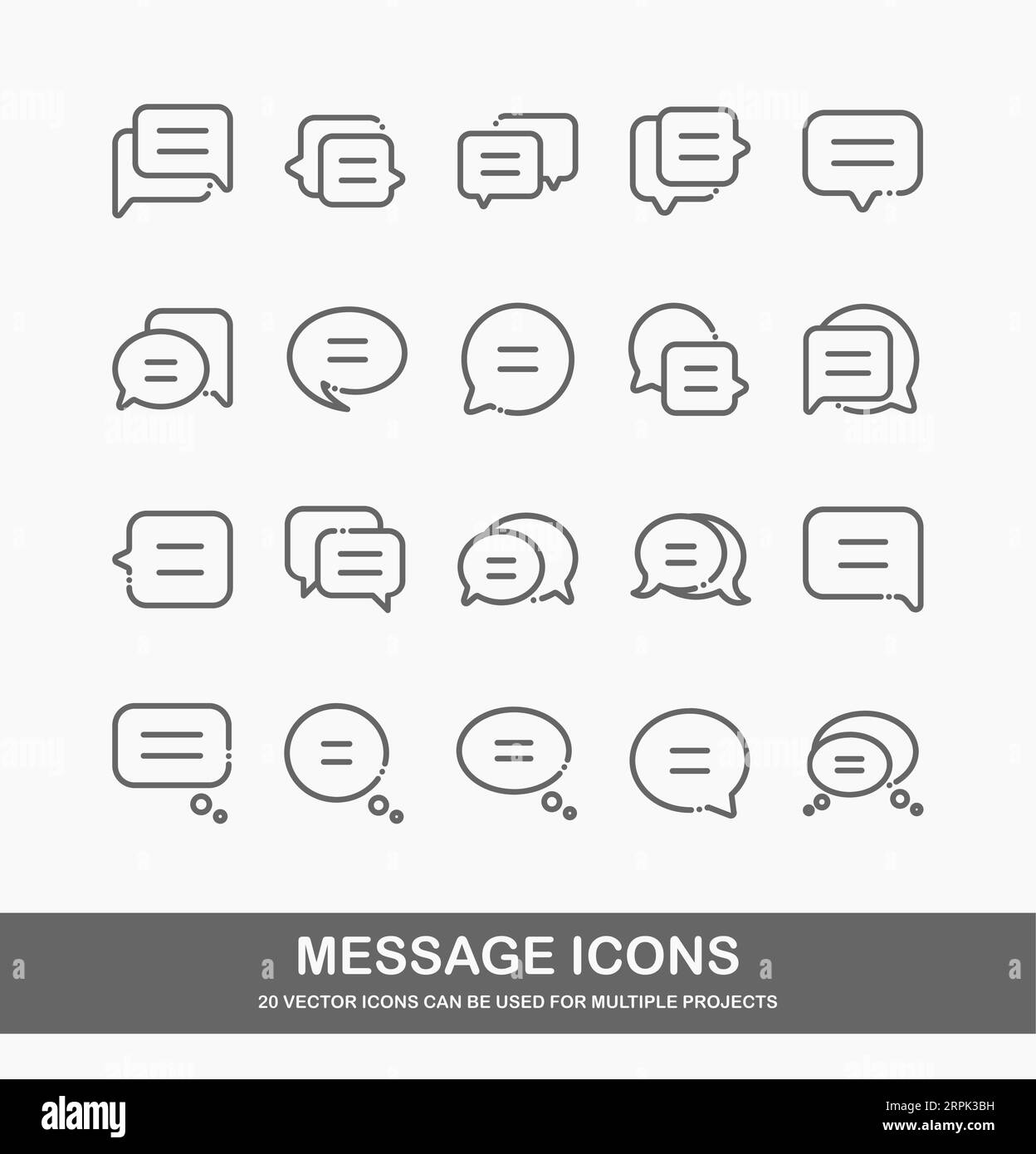Minimal Set of Chat Bubble Line Icons. message icon vector. Editable ... Minimal Set of Chat Bubble Line Icons. message icon vector. Editable ...