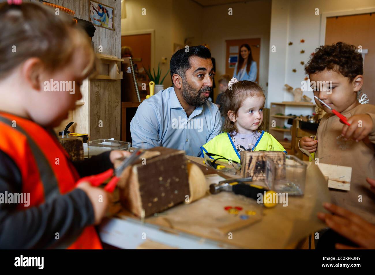 First Minister of Scotland Humza Yousaf, meets children, parents and ...