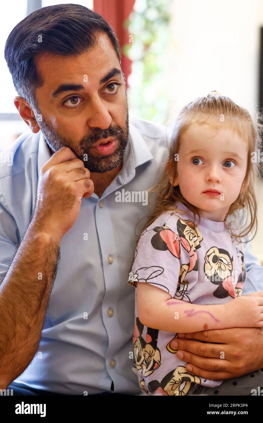 First Minister of Scotland Humza Yousaf, meets children, parents and ...