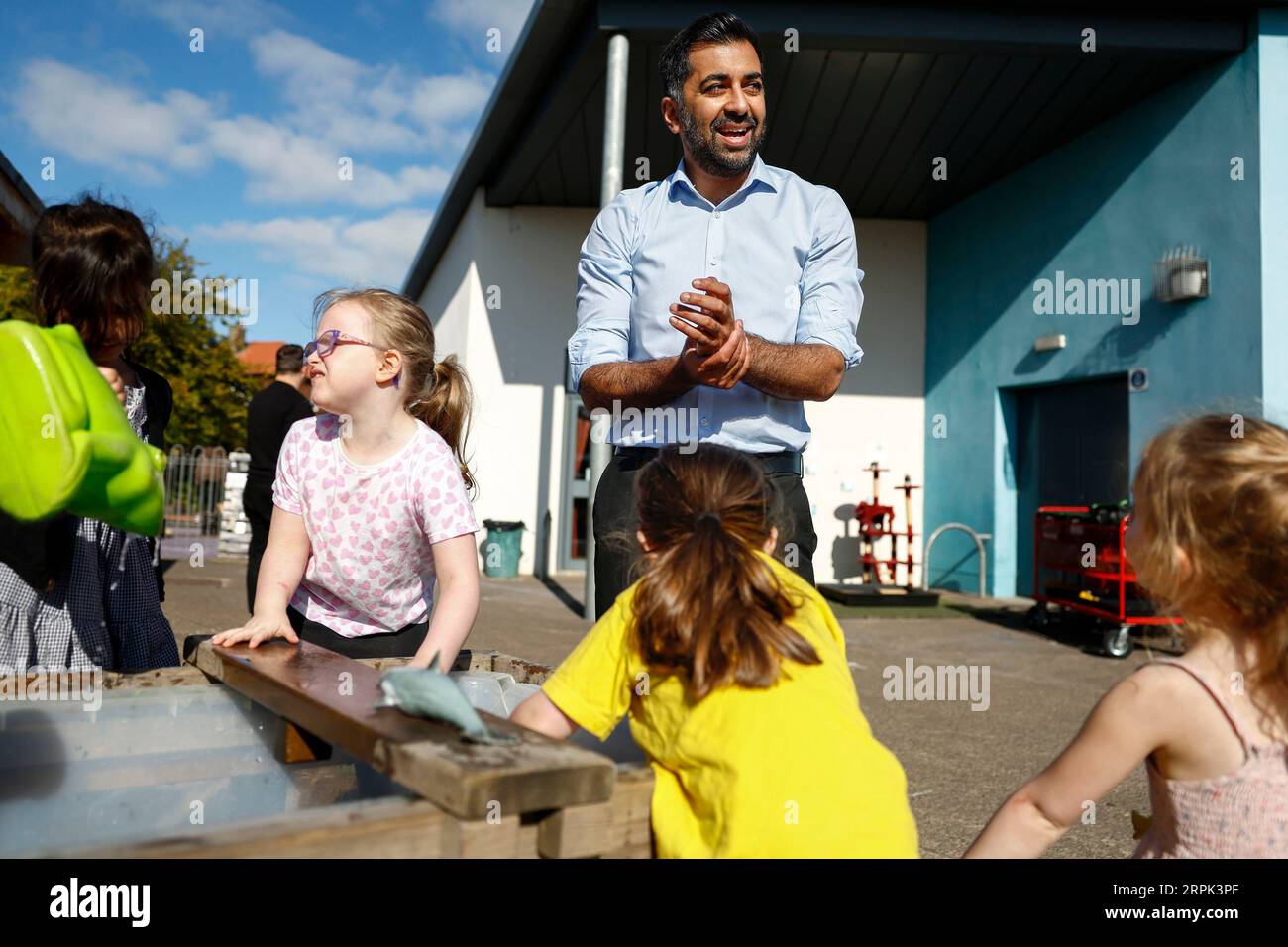 First Minister of Scotland Humza Yousaf, meets children, parents and ...