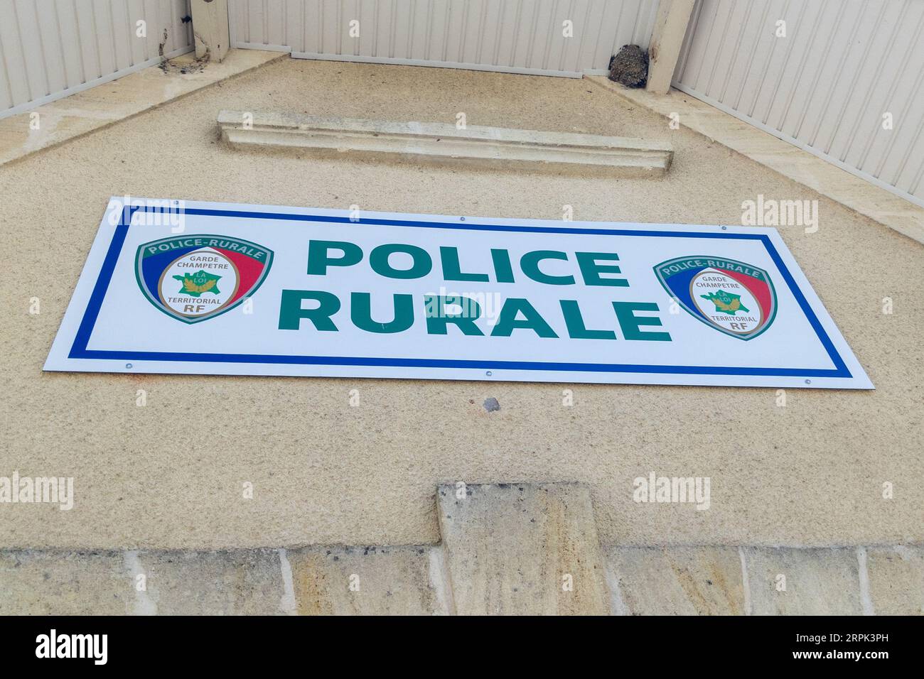 Salaunes , France - 09 01 2023 : police rurale sign text and logo brand ...