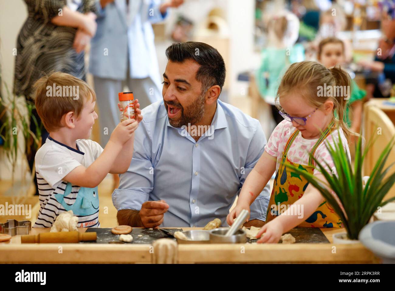First Minister of Scotland Humza Yousaf, meets children, parents and ...
