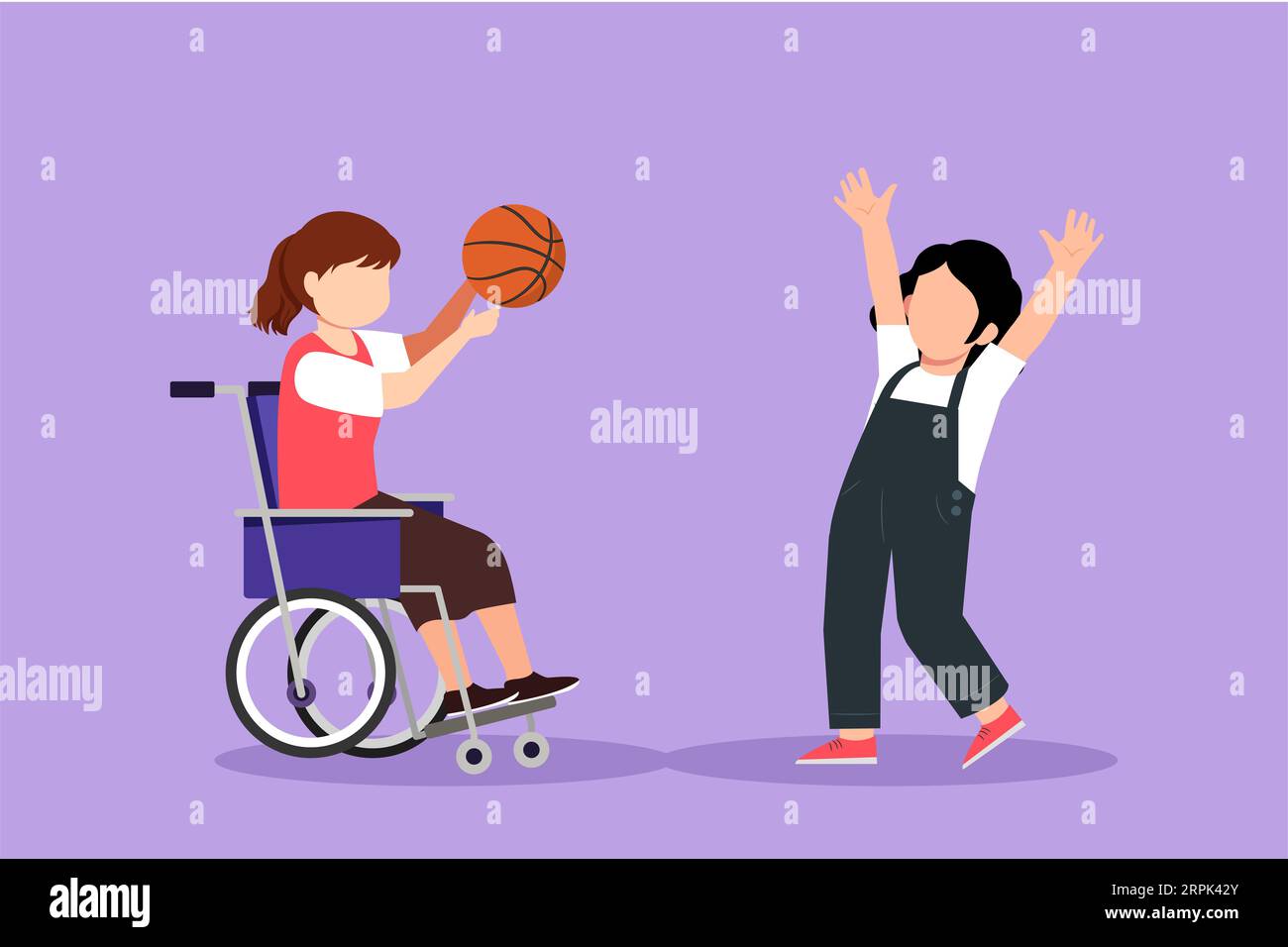Cartoon flat style drawing of happy lifestyle of disabled people ...