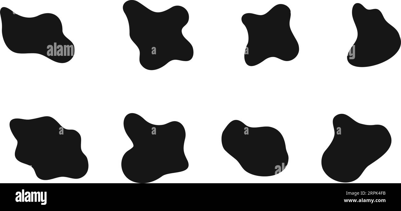 Set of irregular shapes icons. Organic blobs, water splotches, liquid ...