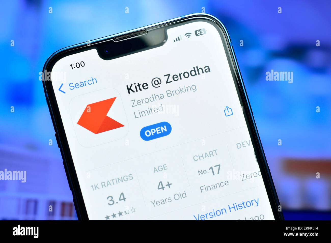 New Delhi, India 4 September 2023:- Zerodha application on iphone used ...