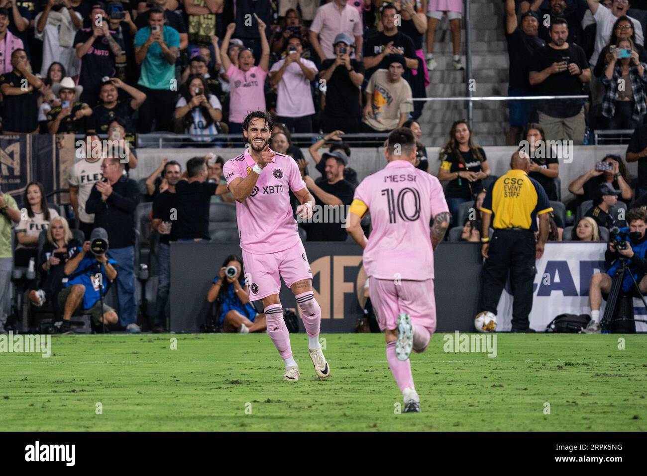 Inter Miami forward Leonardo Campana (9) celebrates a goal from an ...