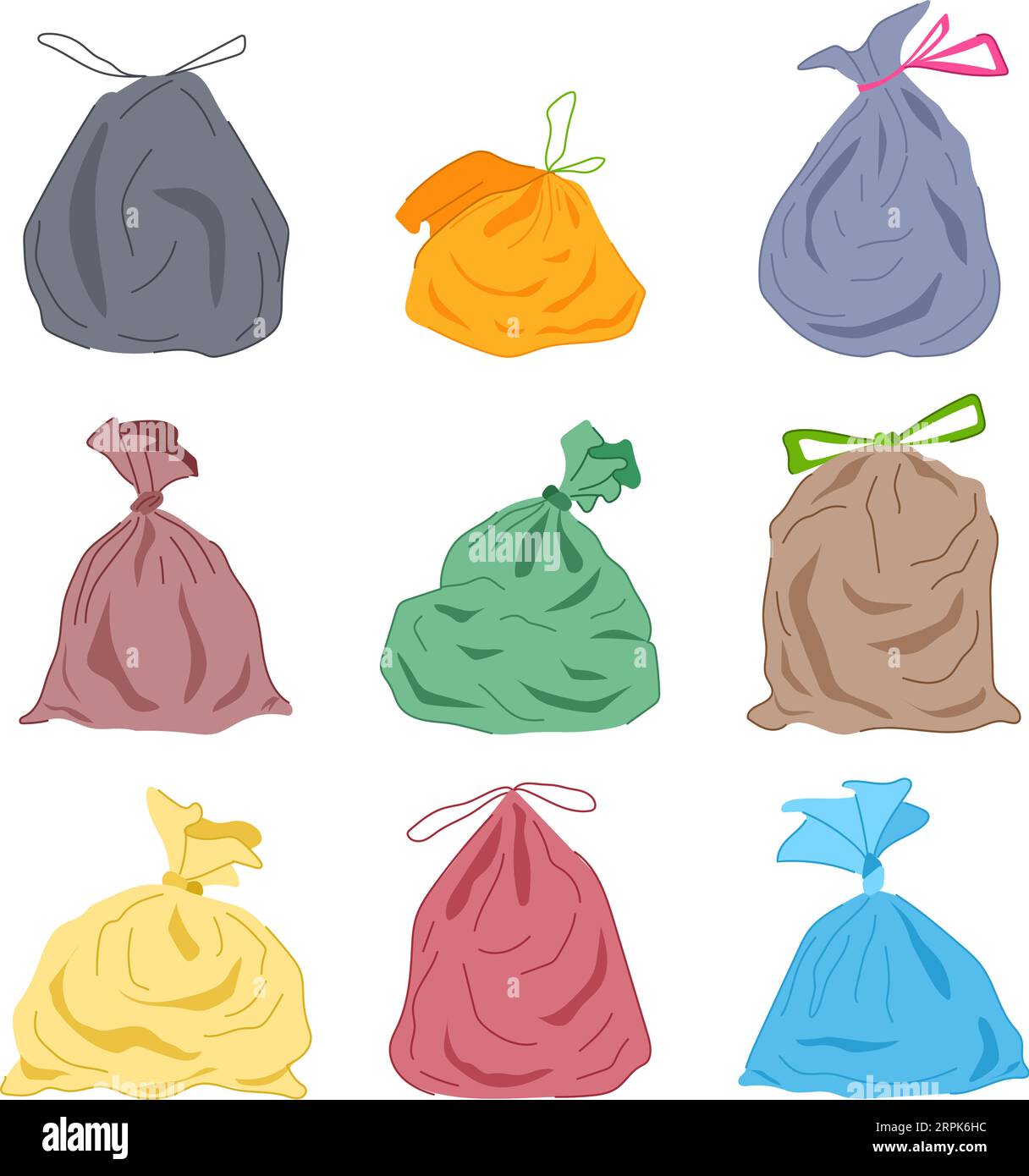 trash bag set cartoon vector illustration Stock Vector Image & Art - Alamy