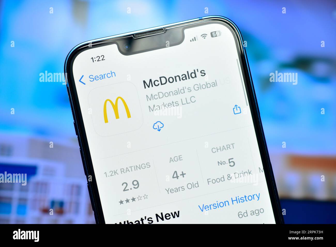 Delhi, India 4 September 2023:- Mcdonald app on smartphone Stock Photo ...