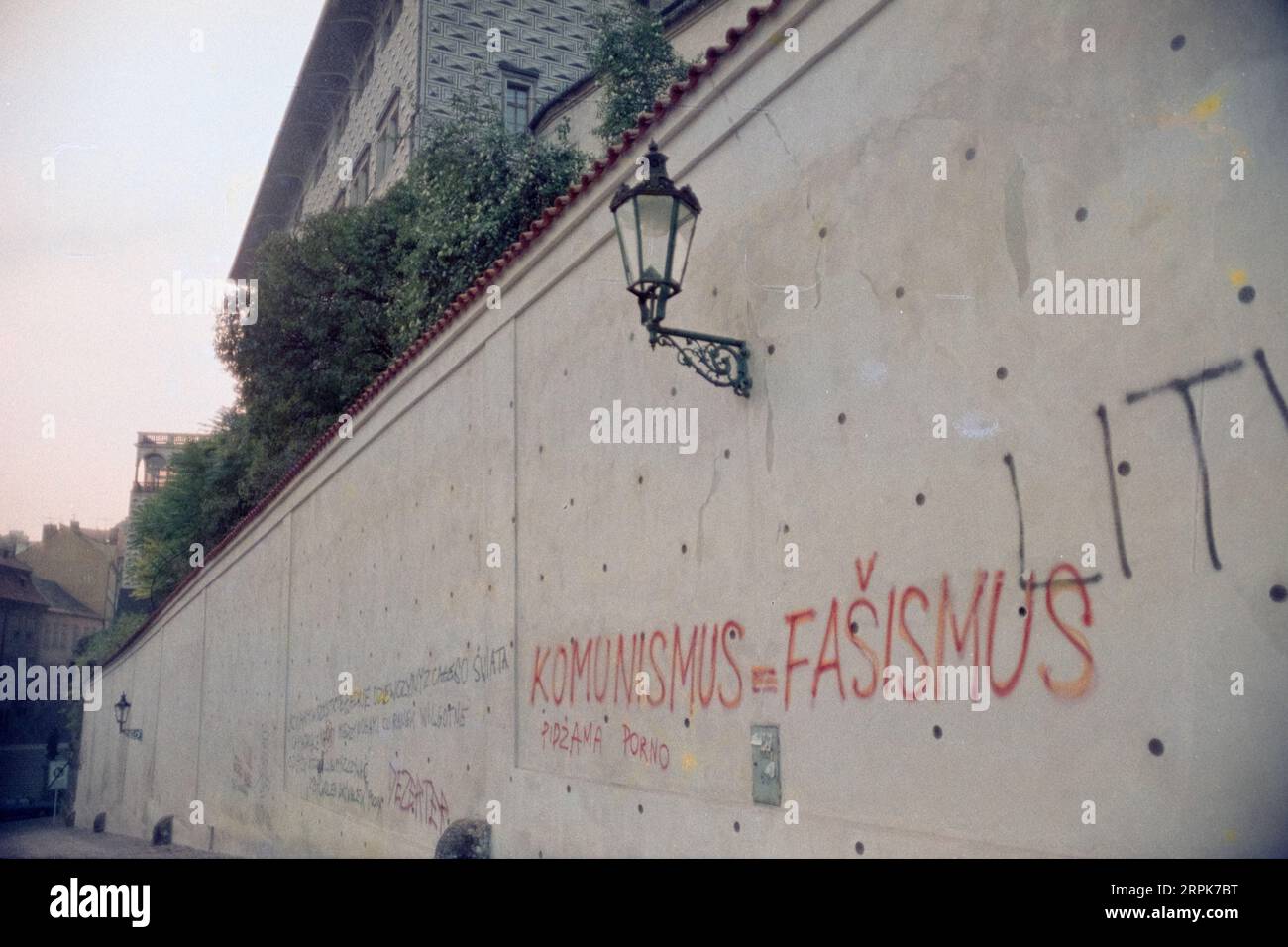 A wall covered in anti fascism slogans in Prague Stock Photo - Alamy