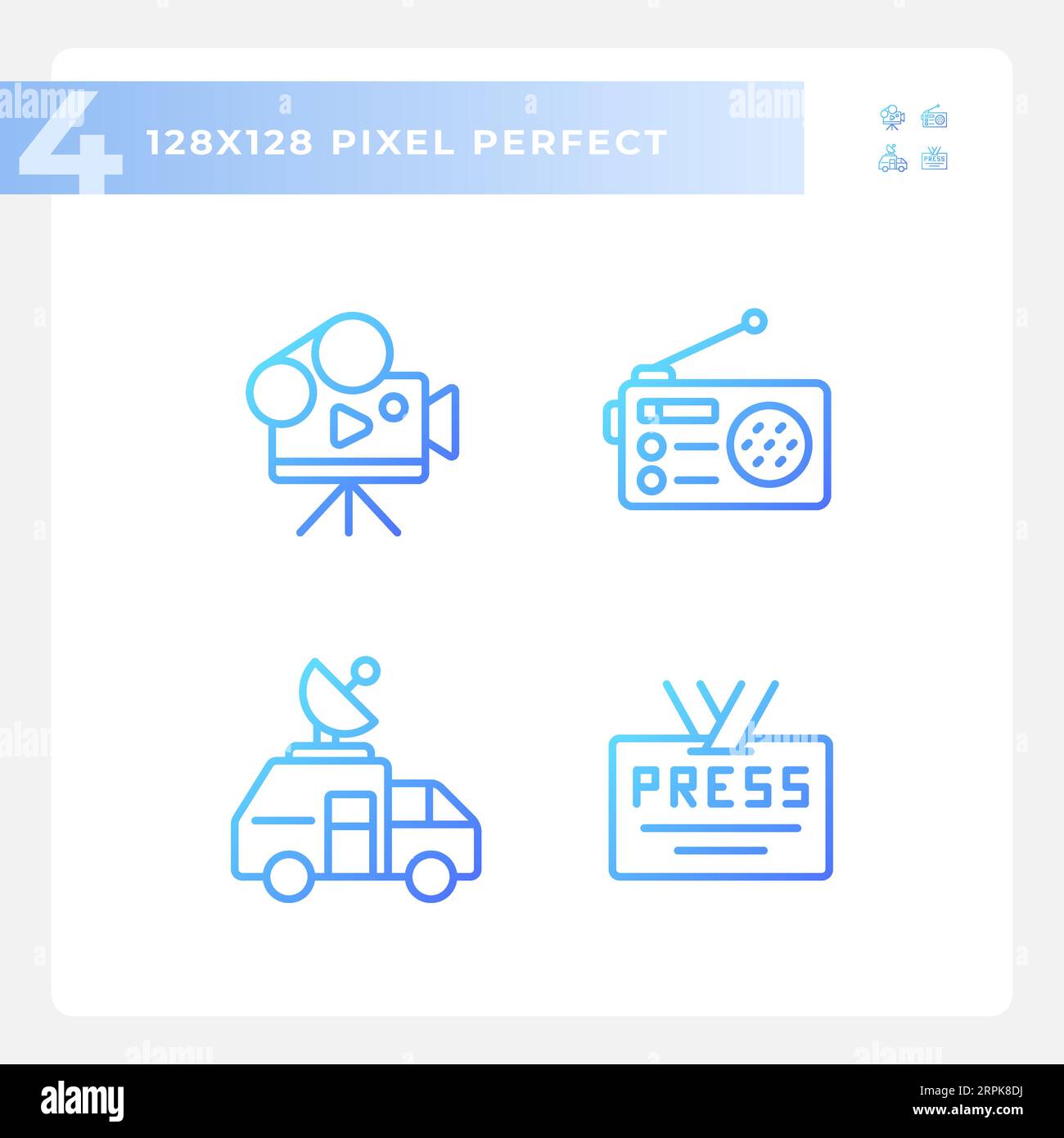 pixel perfect journalism icons set Stock Vector Image & Art - Alamy