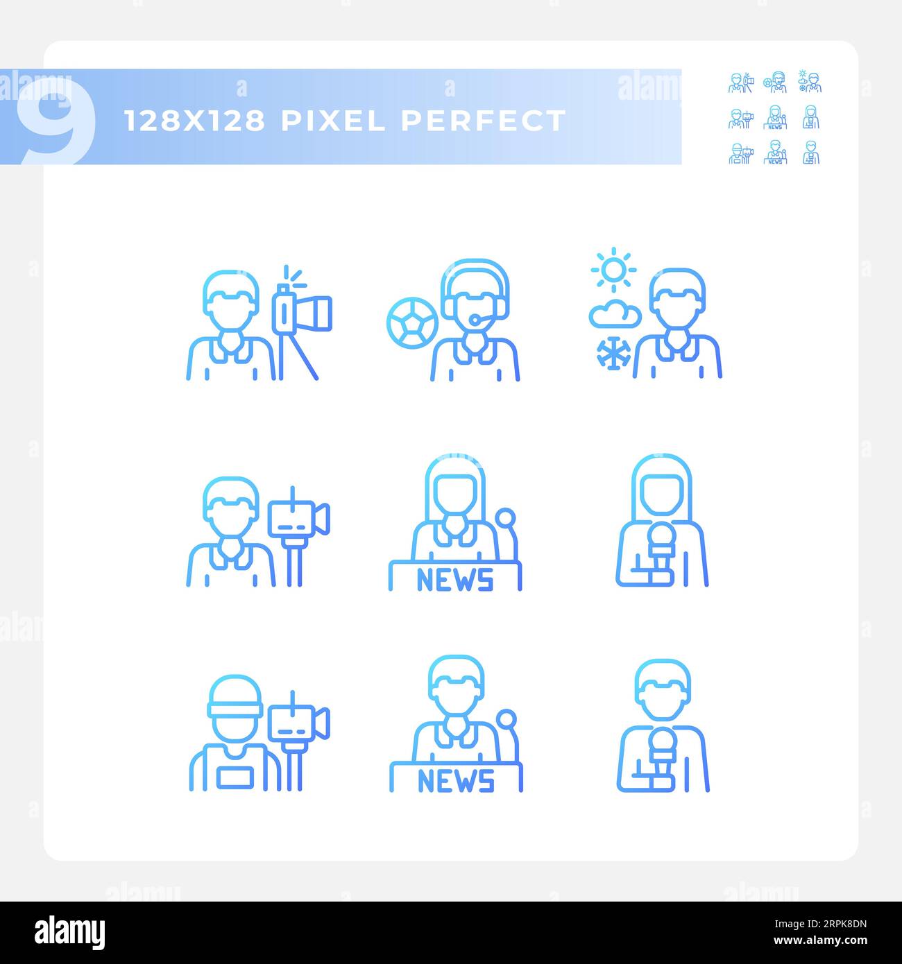 gradient journalism icons collection Stock Vector Image & Art - Alamy