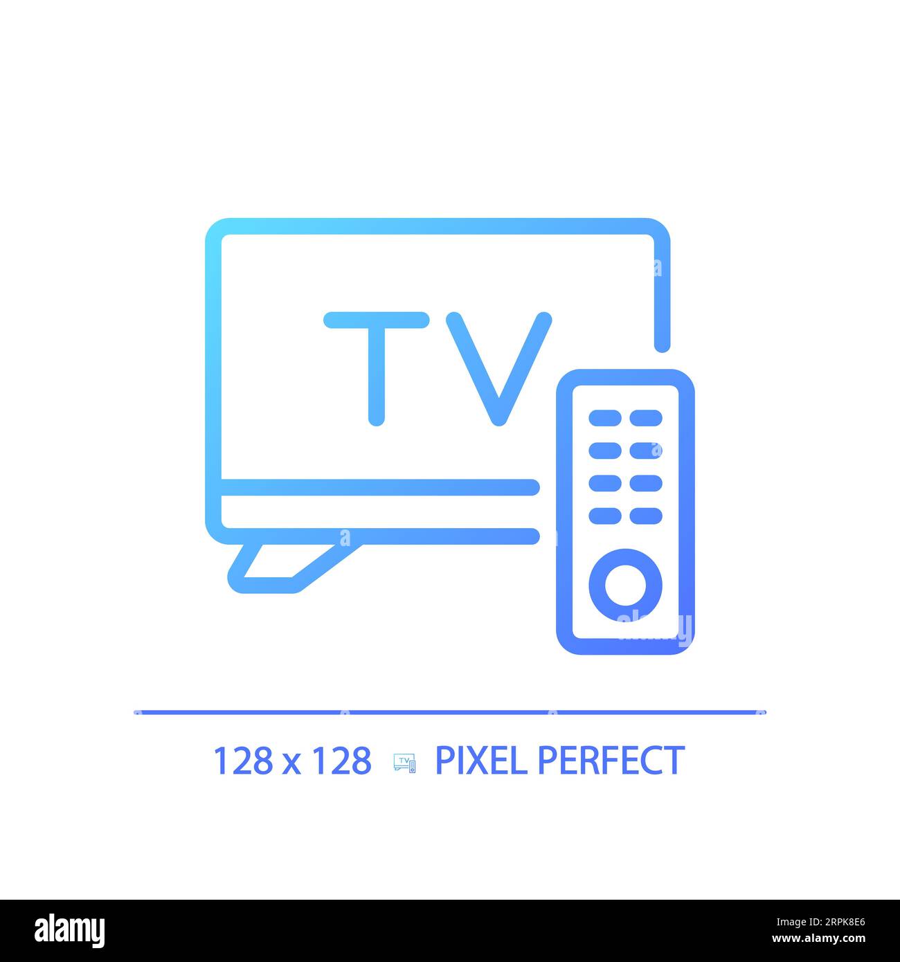 2D thin linear gradient television set icon Stock Vector Image & Art ...
