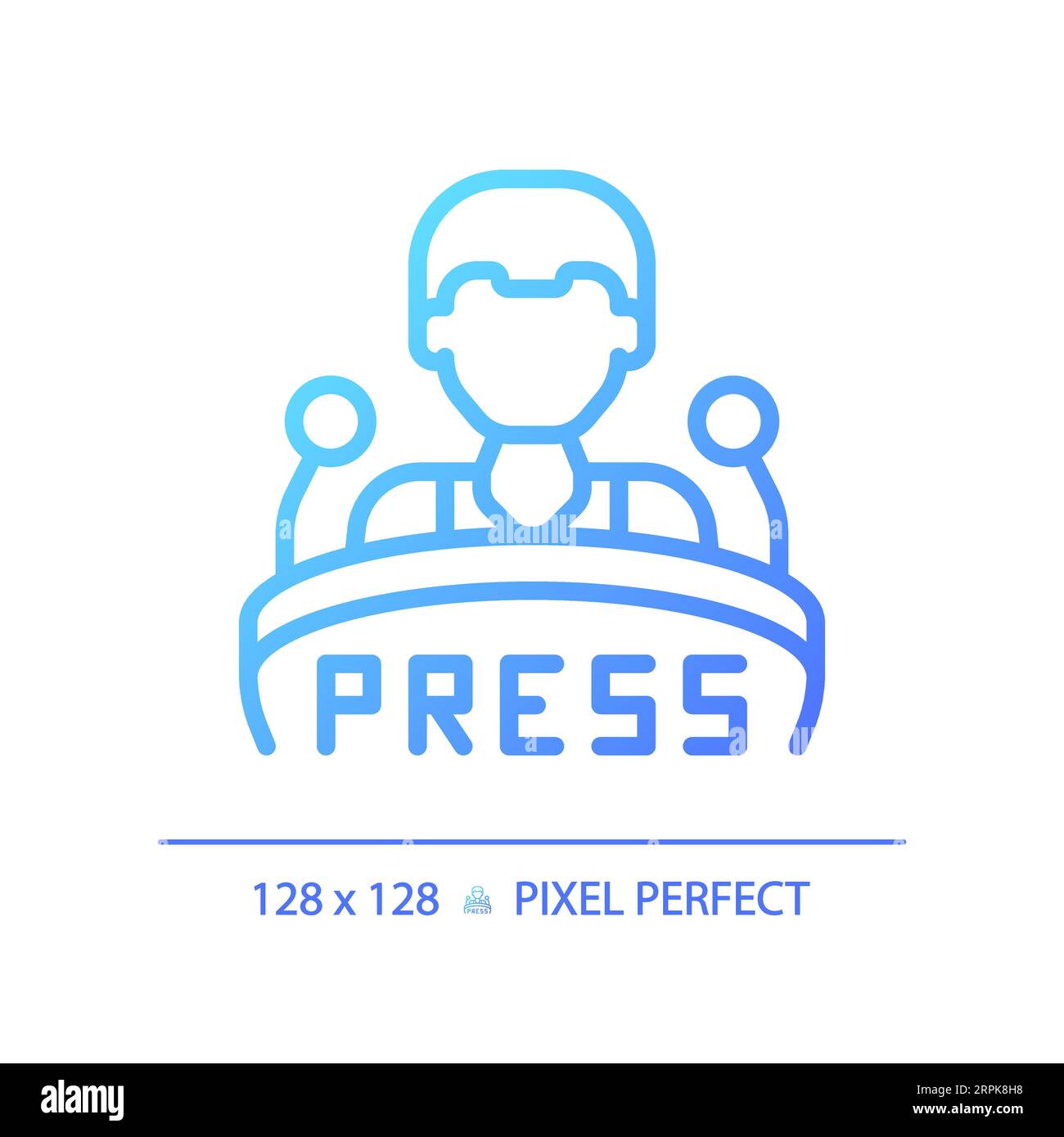 2D thin linear gradient press conference icon Stock Vector Image & Art - Alamy