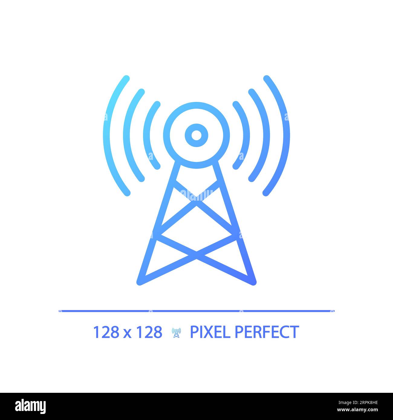 2d Thin Linear Gradient Satellite Tower Icon Stock Vector Image And Art