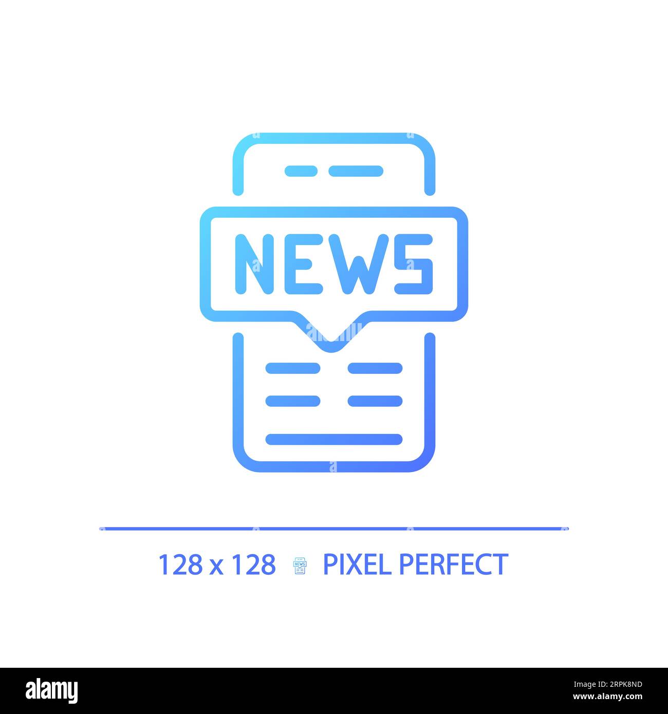 2D thin linear gradient mobile news icon Stock Vector Image & Art - Alamy