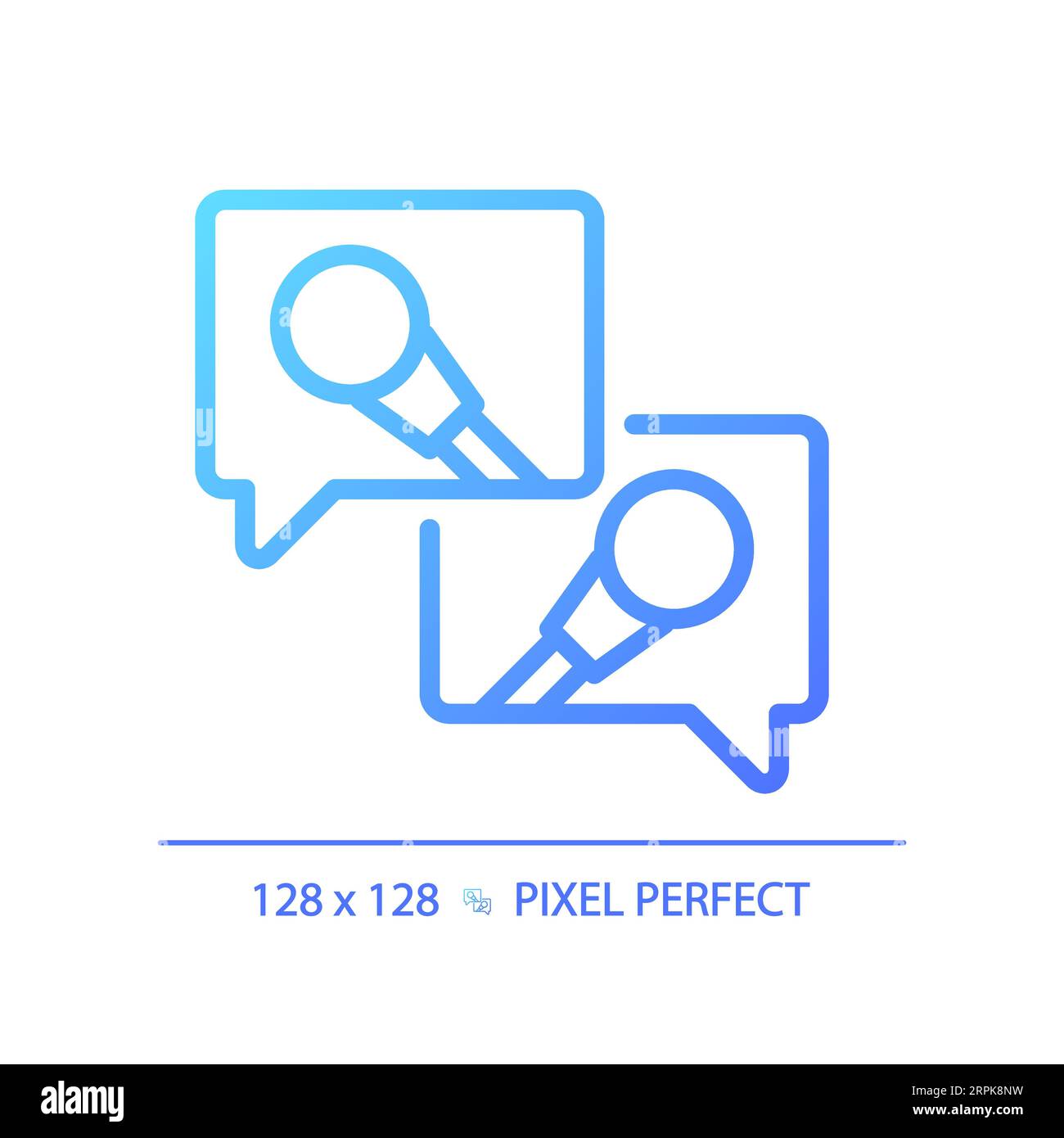 2D thin linear gradient media interview icon Stock Vector Image & Art - Alamy