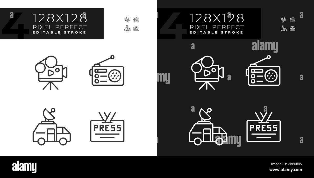 Editable pixel perfect journalism icons set Stock Vector Image & Art ...