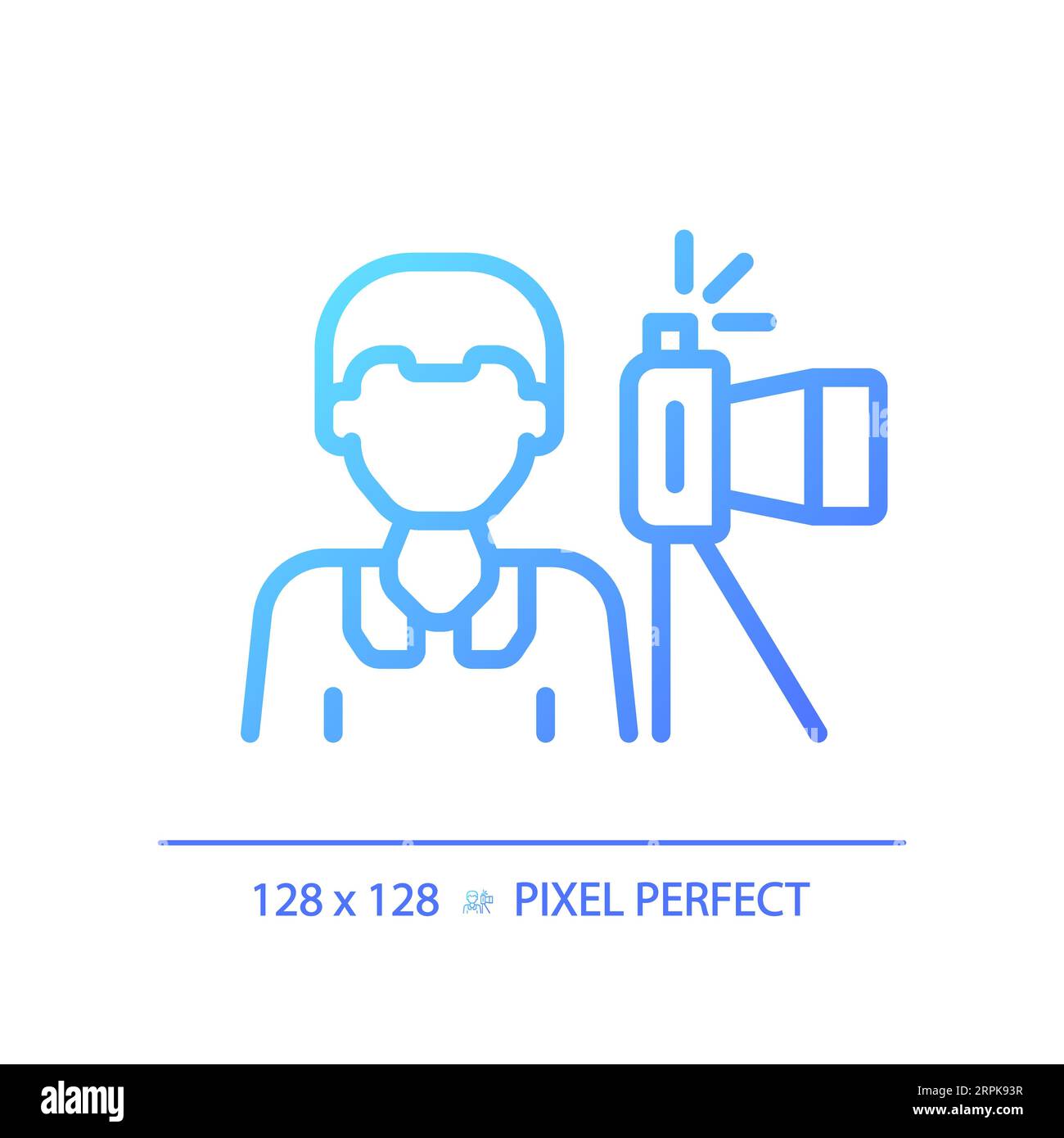 2D thin linear gradient photojournalist icon Stock Vector Image & Art - Alamy