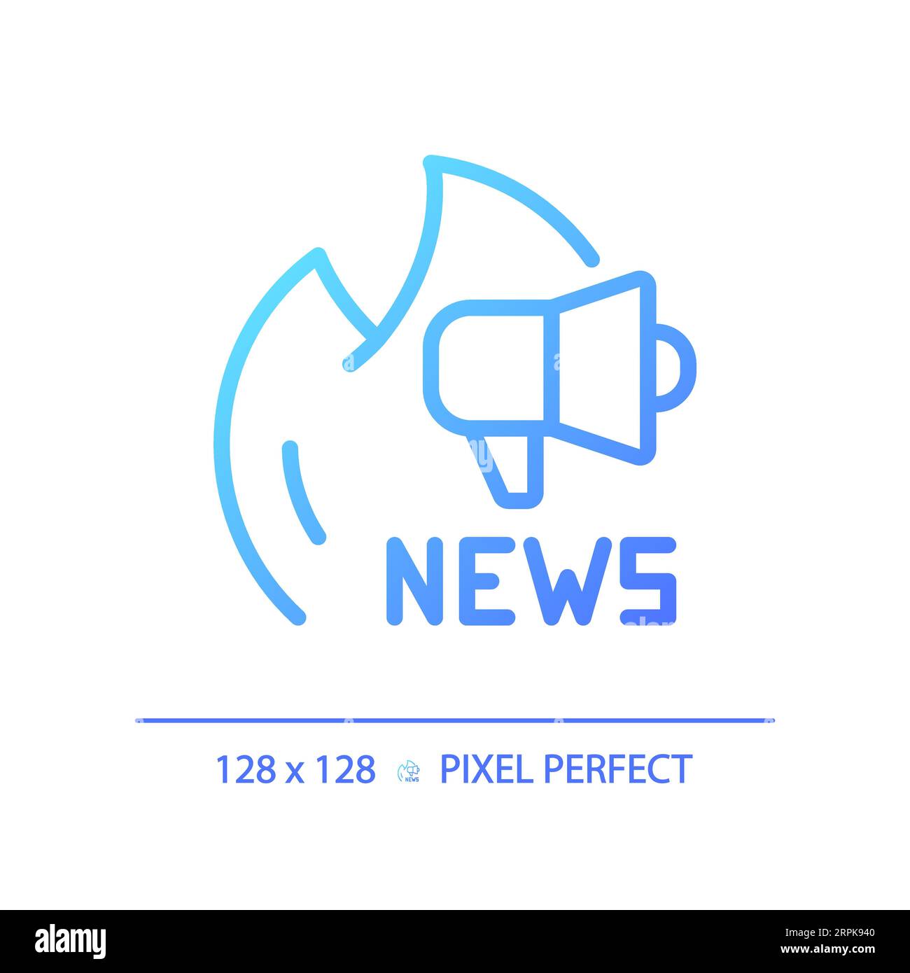 2D thin linear gradient news broadcast icon Stock Vector Image & Art - Alamy