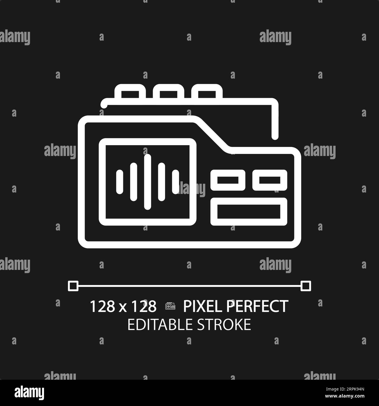 2D customizable thin linear white voice recorder icon Stock Vector ...