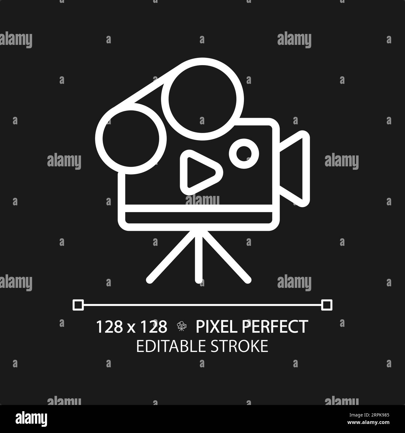 2D customizable thin linear white video camera icon Stock Vector Image ...
