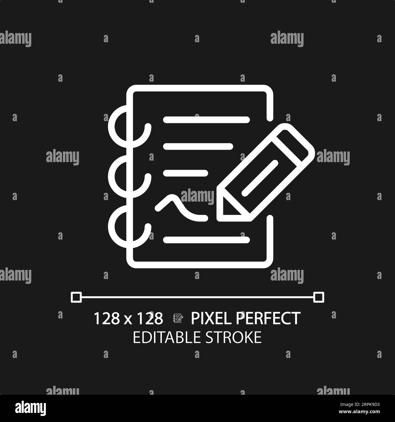 2D customizable thin linear white report icon Stock Vector Image & Art - Alamy