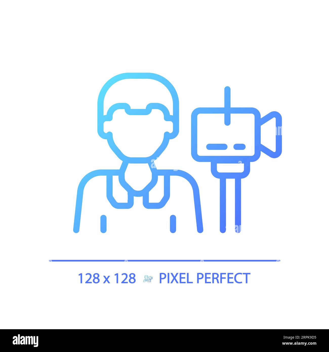 2D thin linear gradient cameraman icon Stock Vector Image & Art - Alamy