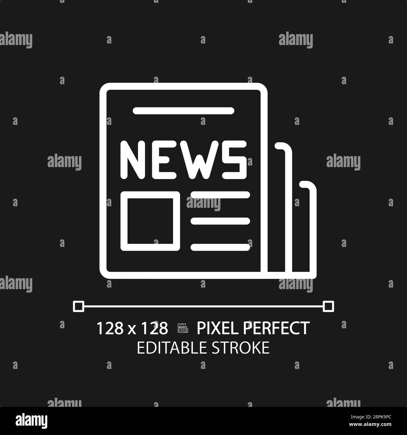 2D customizable thin linear white newspaper icon Stock Vector Image & Art - Alamy
