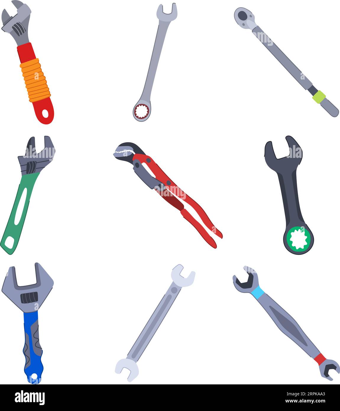 Wrench Set Cartoon Vector Illustration Stock Vector Image Art Alamy