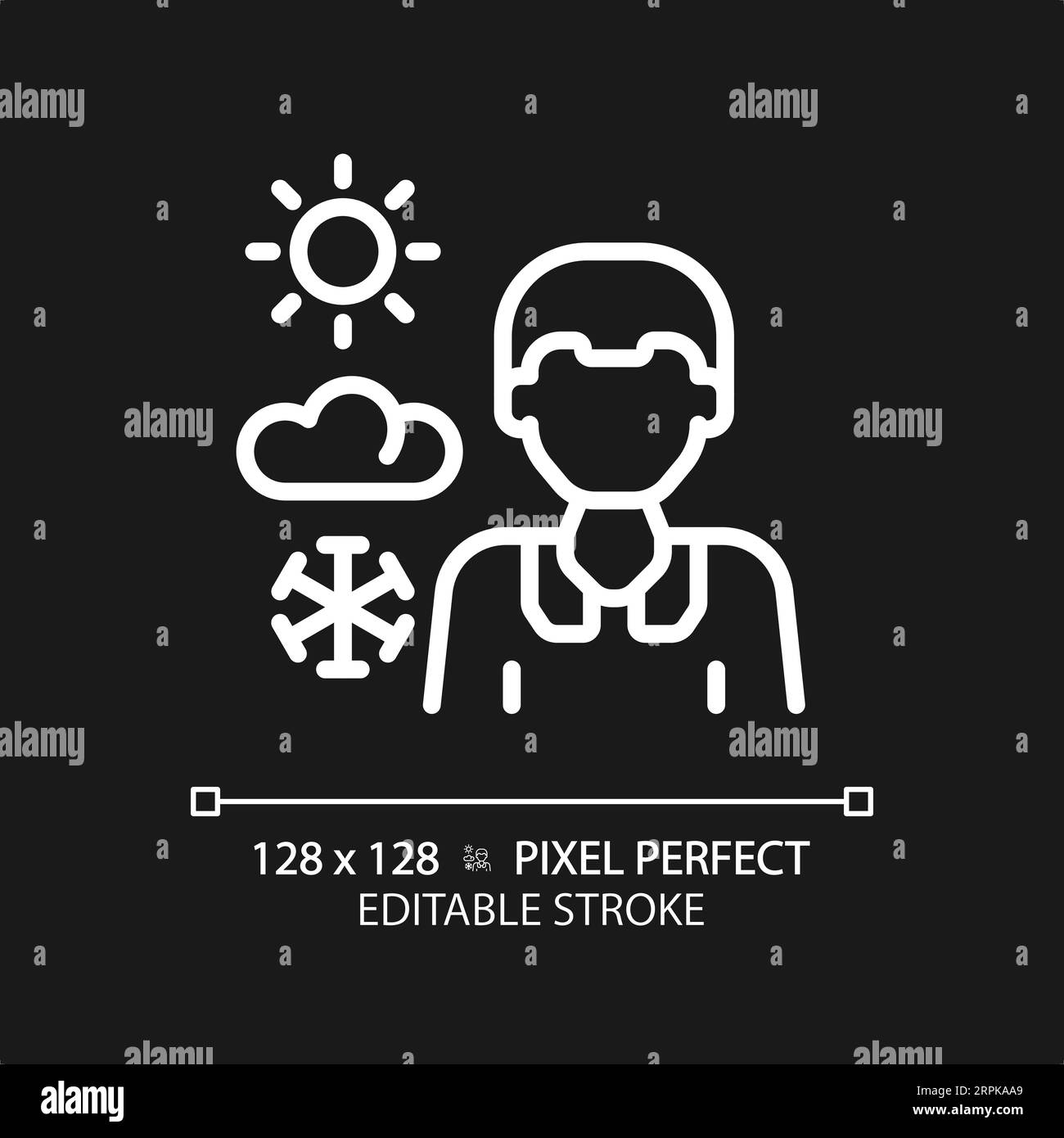 2D customizable thin linear white weather newscaster icon Stock Vector Image & Art - Alamy