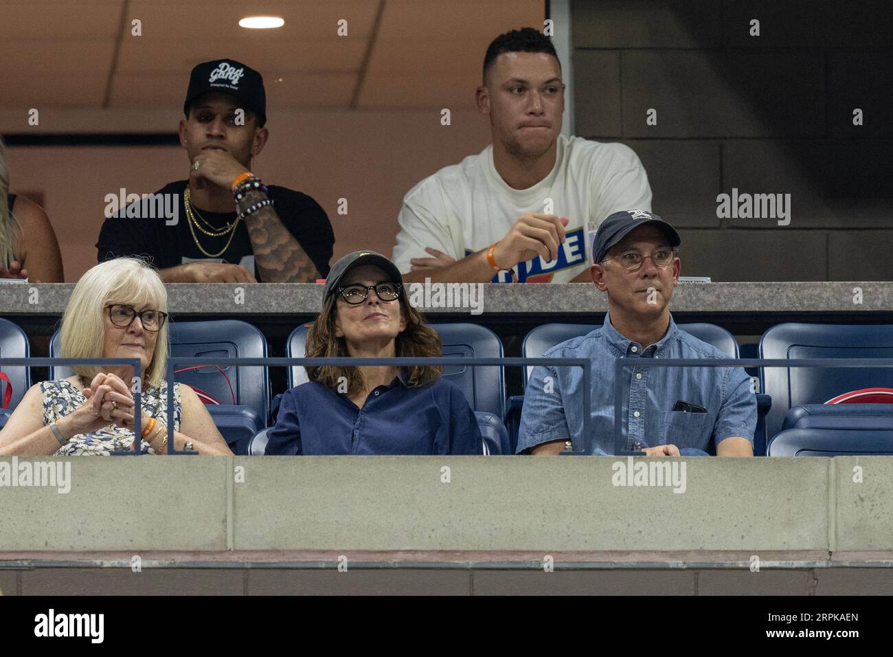 Tina Fey, Aaron Judge attend 4th round match between Aryna Sabalenka ...