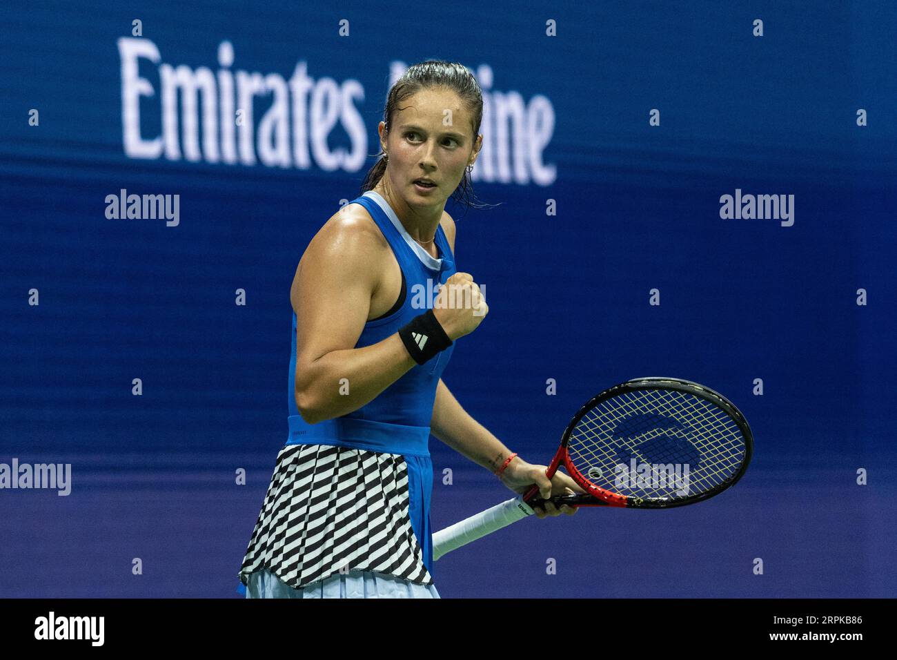 Daria Kasatkina reacts during 4th round against Aryna Sabalenka at the ...