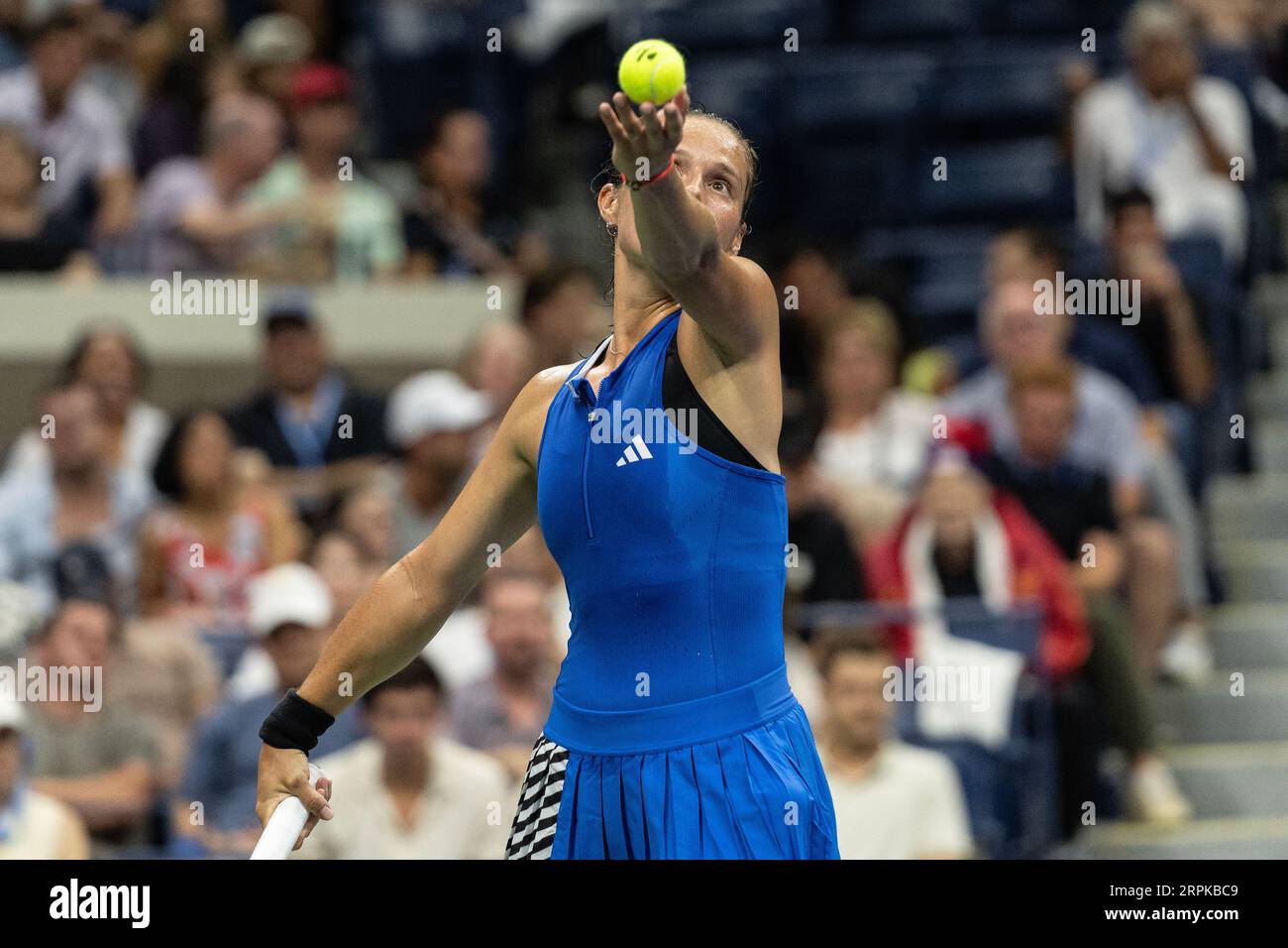 Daria Kasatkina serves during 4th round against Aryna Sabalenka at the ...