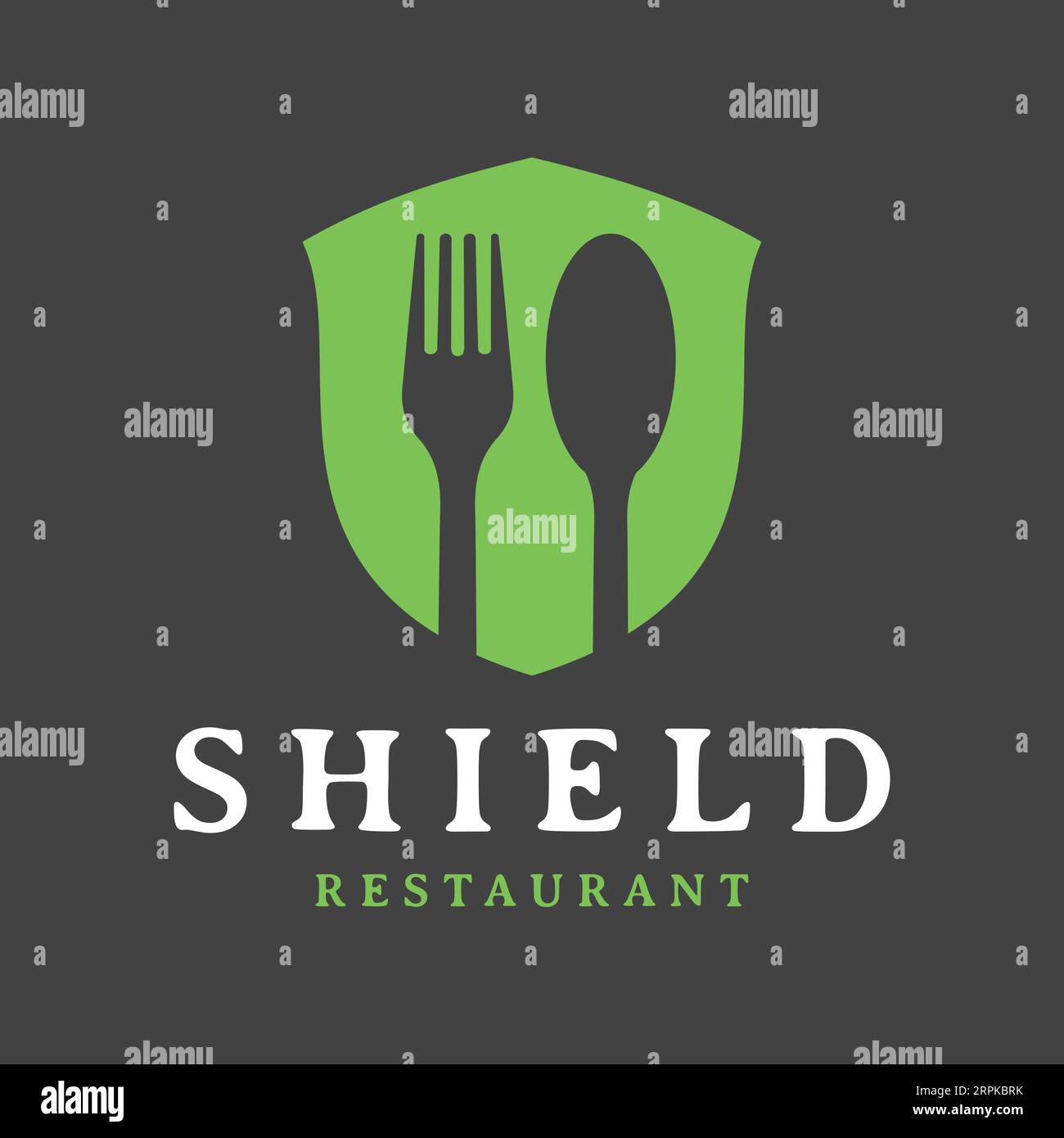 Illustration of Shield Protection Safe Icon Symbol with Spoon and Fork ...