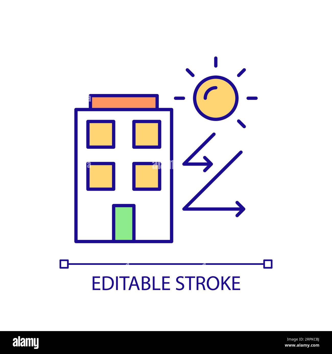 2D thin line colorful building envelope icon Stock Vector Image & Art ...