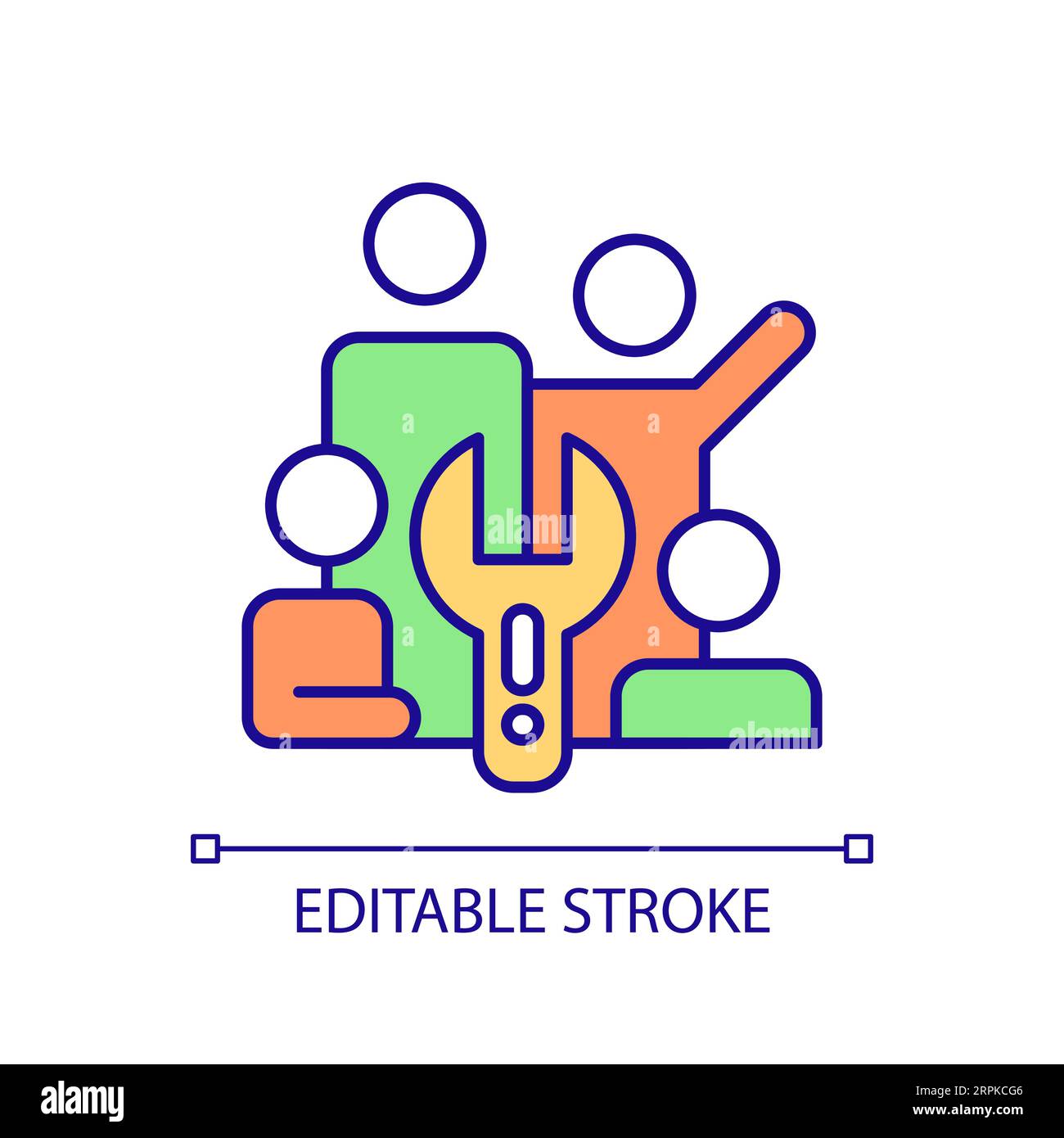 2D thin line colorful maintenance icon Stock Vector Image & Art - Alamy