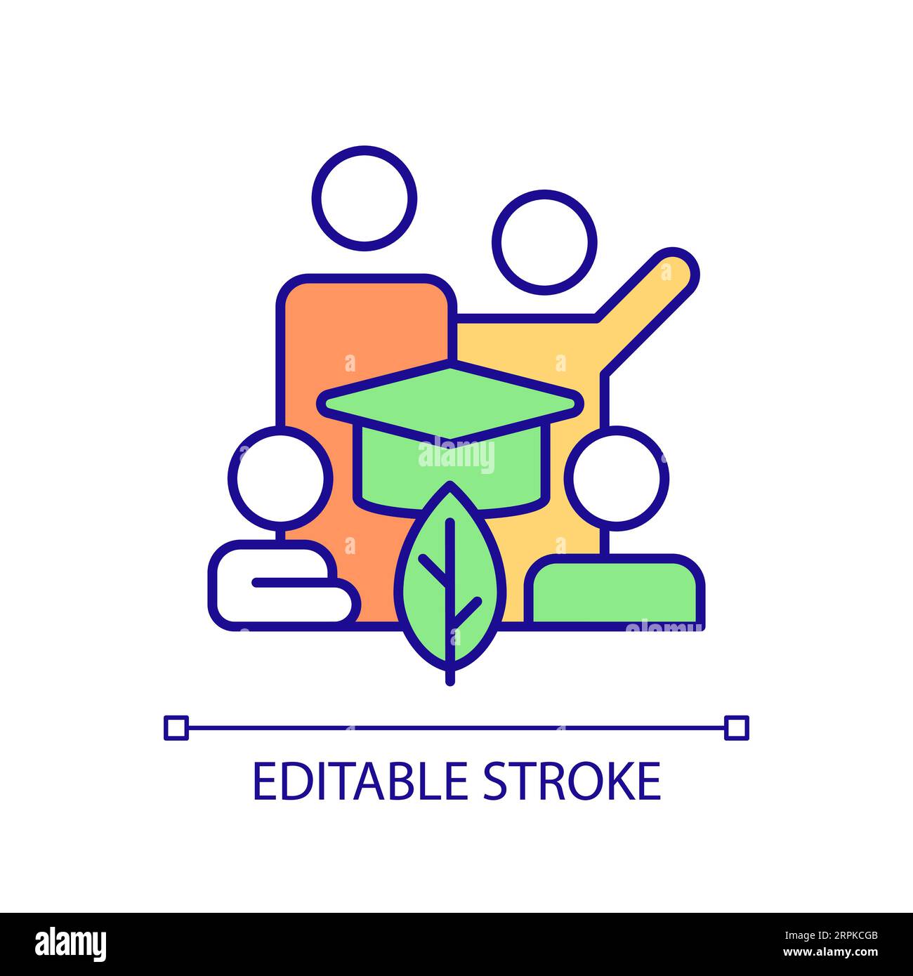 2D thin line colorful complex implementation icon Stock Vector Image & Art - Alamy