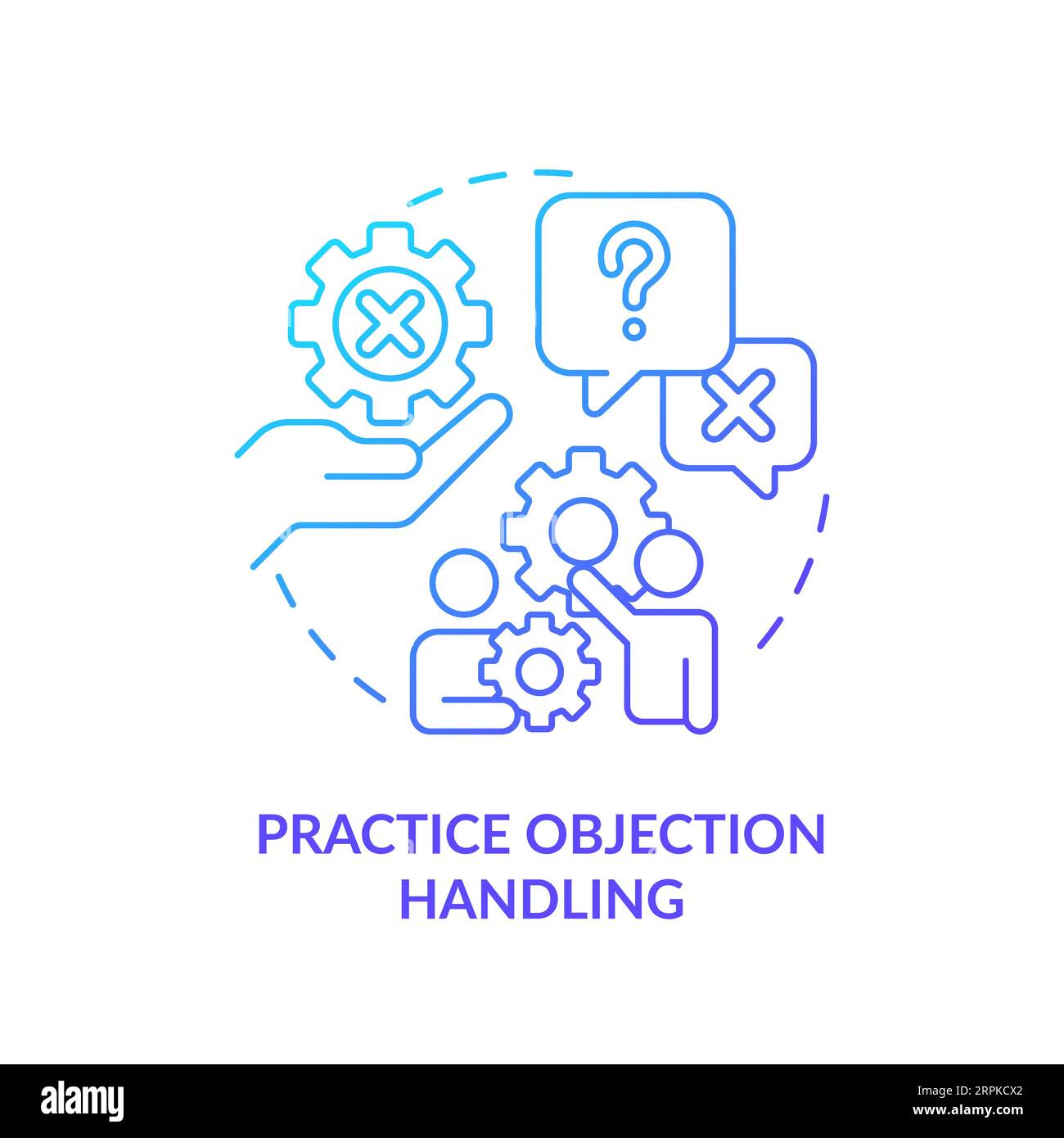Practice objection handling blue gradient concept icon Stock Vector Image & Art - Alamy