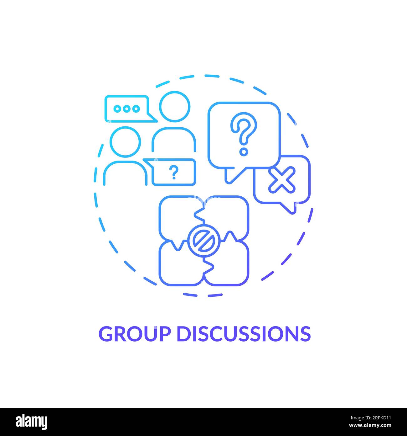 Group discussions blue gradient concept icon Stock Vector Image & Art ...