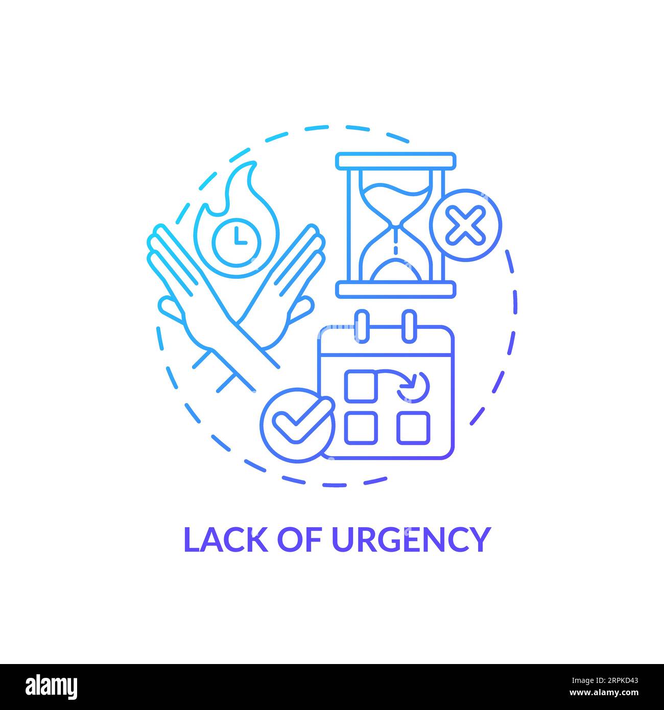 Lack of urgency blue gradient concept icon Stock Vector Image & Art - Alamy