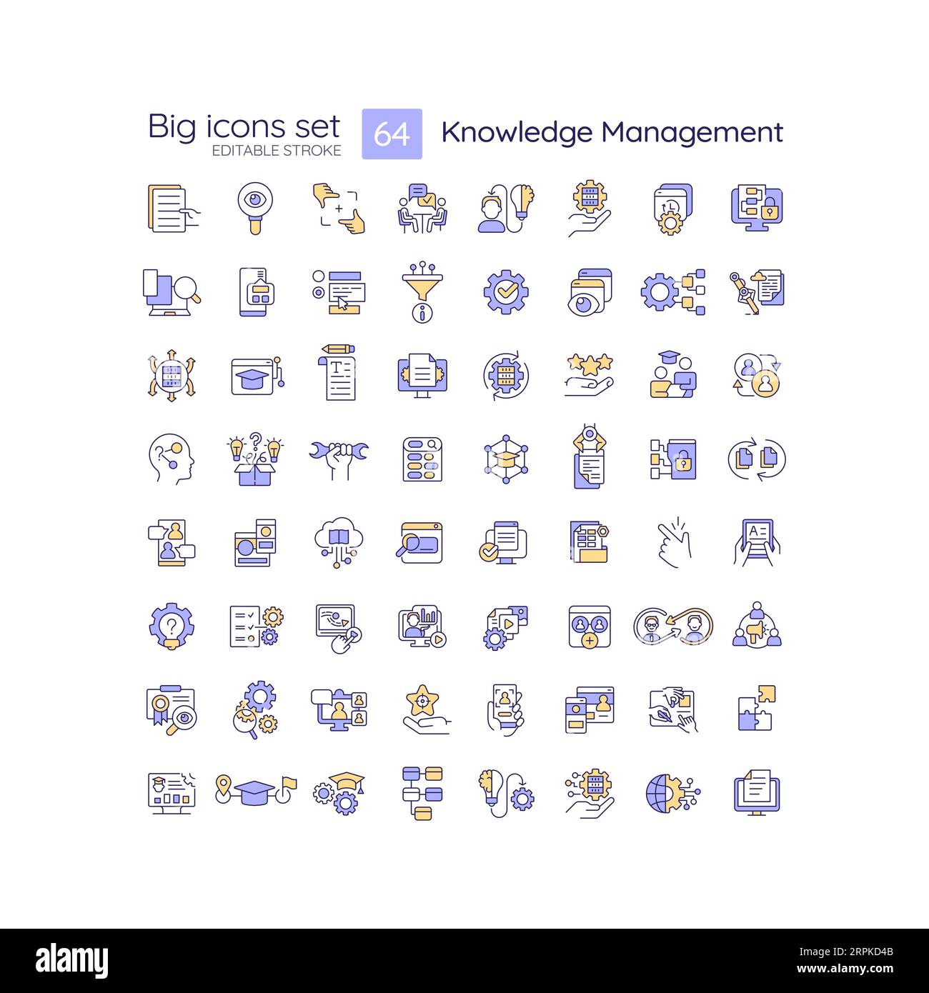 Customizable big icon set for knowledge management Stock Vector Image ...