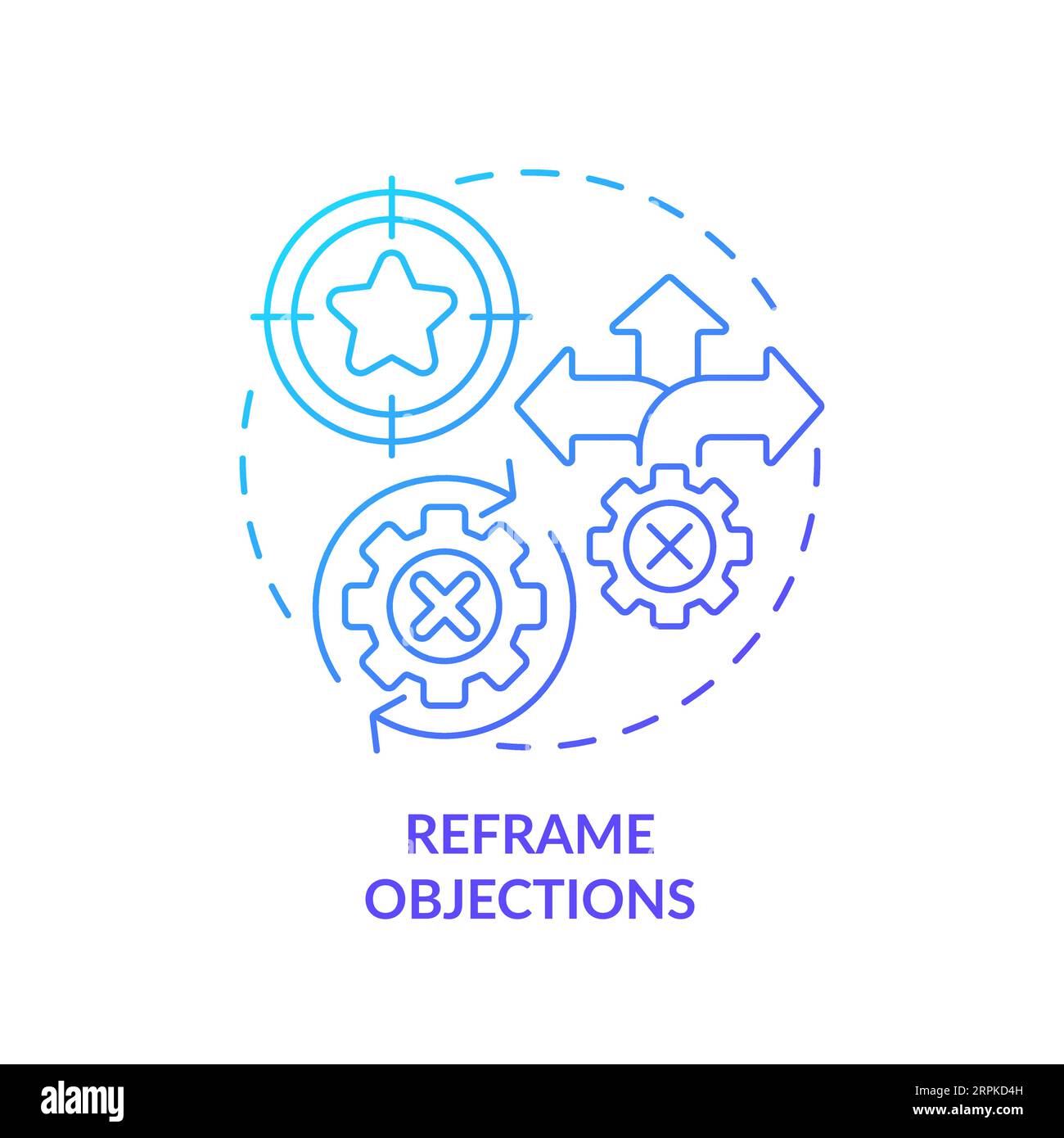 Reframe objections blue gradient concept icon Stock Vector Image & Art - Alamy
