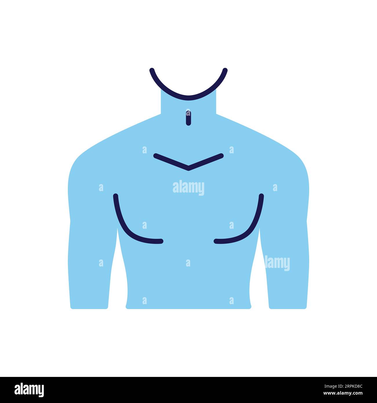 Male torso related vector icon. Male torso sign. Isolated on white ...