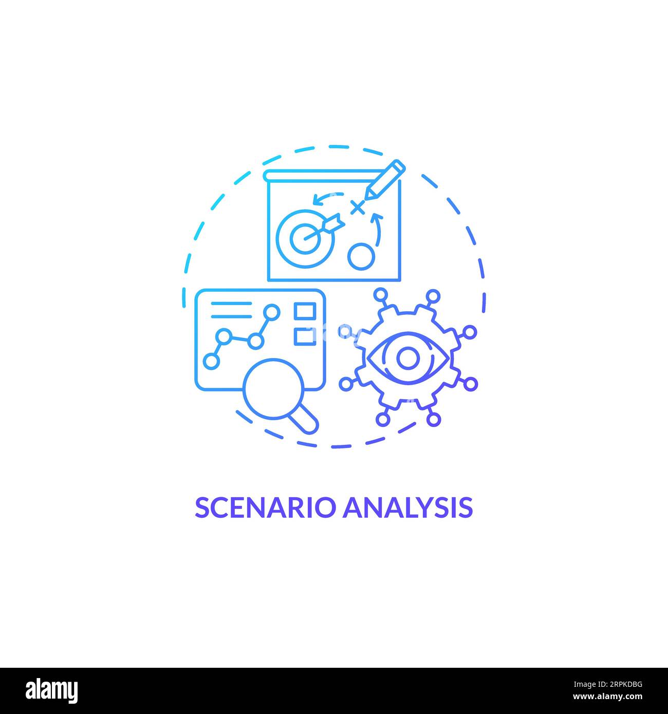 2D gradient scenario analysis line icon concept Stock Vector Image ...