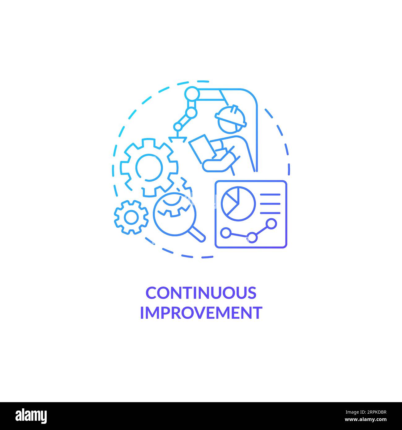 2D gradient continuous improvement line icon concept Stock Vector Image ...