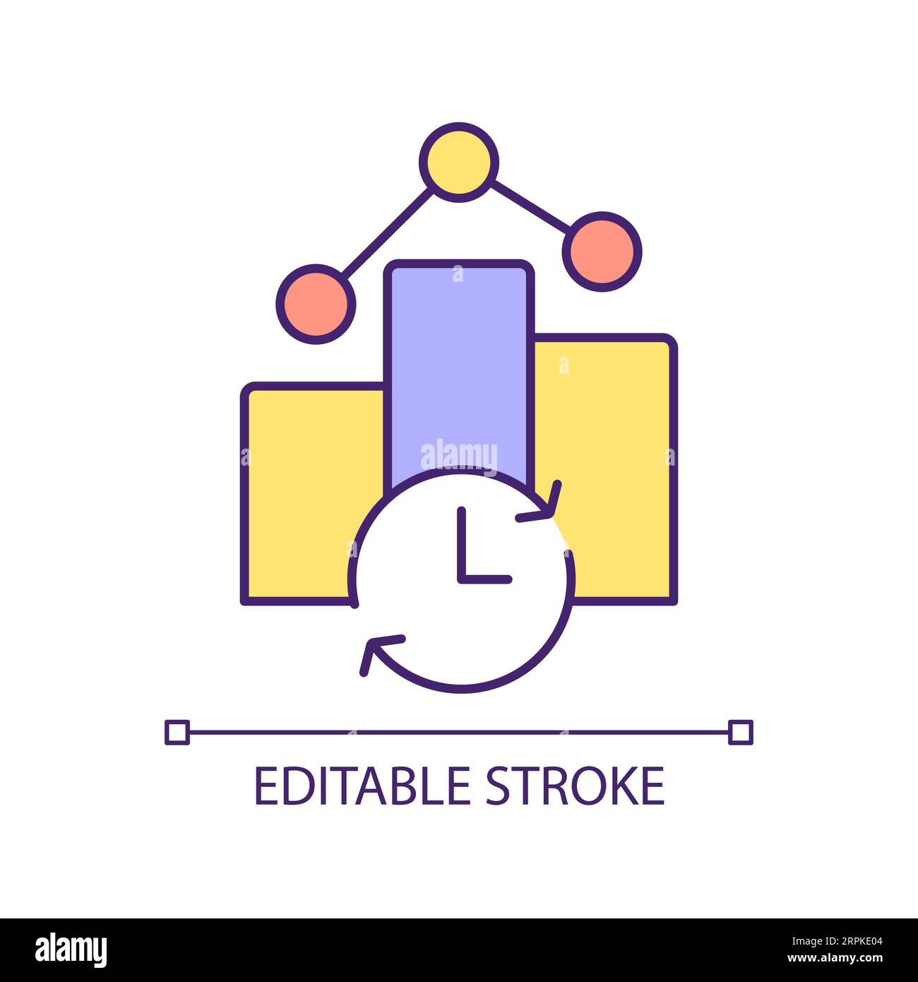 2D thin line colorful real-time reporting tasks icon Stock Vector Image ...