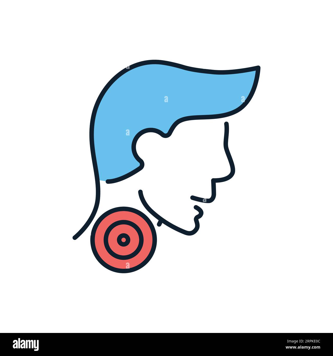 Sore Throat related vector icon. Head of man with sore throat. Sore ...