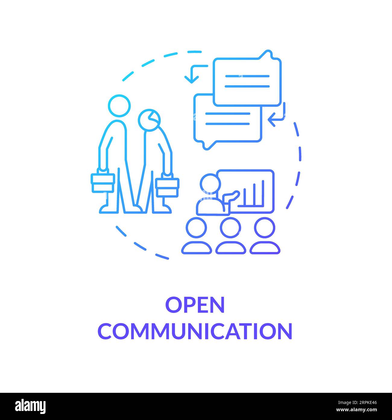 2D gradient open communication thin line concept Stock Vector Image & Art - Alamy