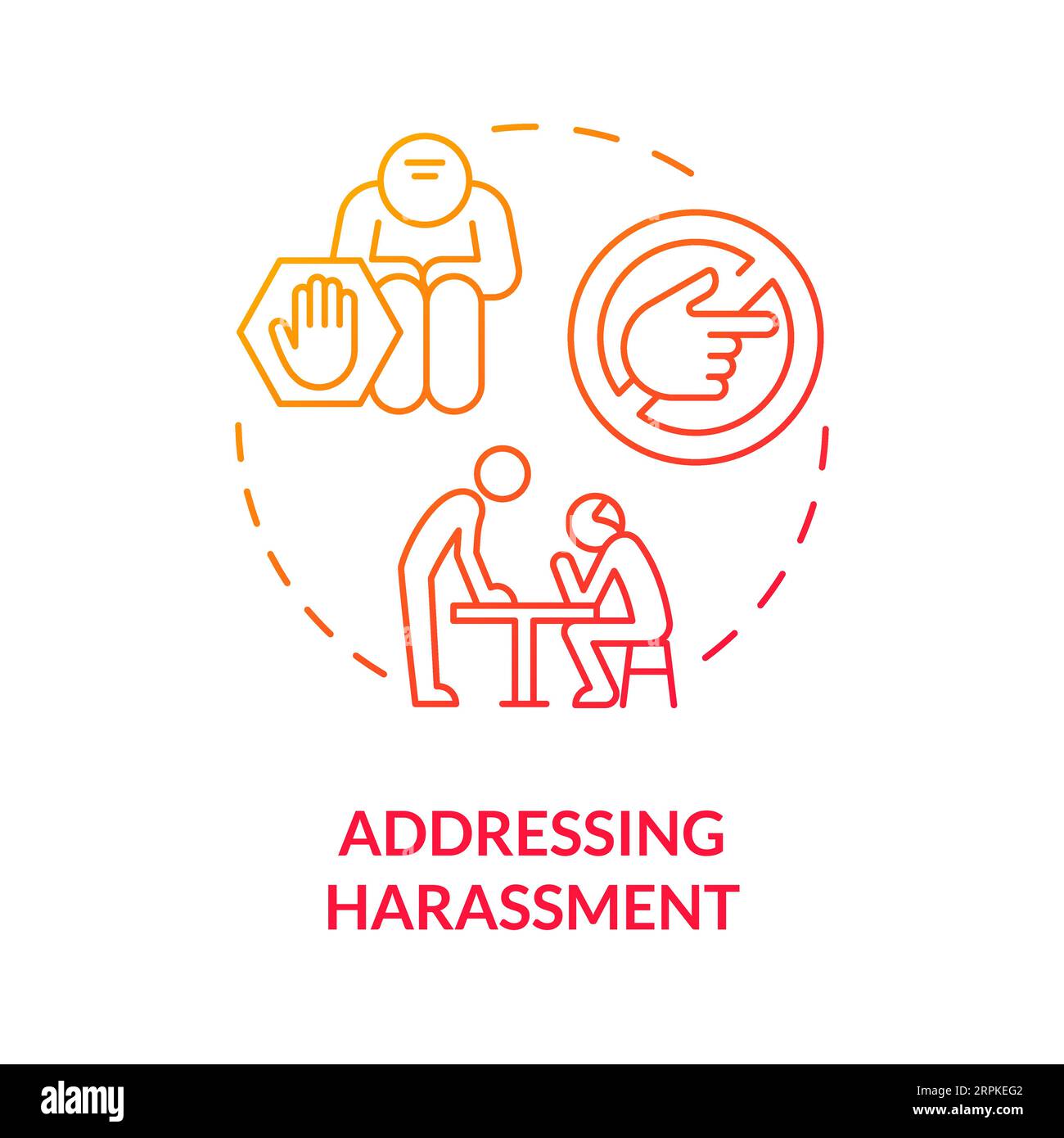 2d Gradient Addressing Harassment Thin Line Concept Stock Vector Image