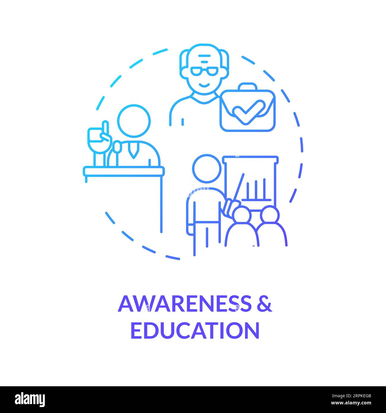 2D awareness and education thin line concept Stock Vector Image & Art ...